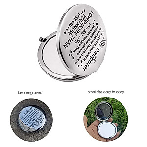 Granddaughter Gifts from Grandma and Grandpa Grammy to My Granddaughter Makeup Compact Travel Mirror for Birthday Graduation Christmas (Silver to My Granddaughter)