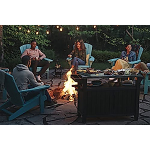 Keter Unity XL Portable Outdoor Table and Storage Cabinet with Hooks for Grill Accessories-Stainless Steel Top for Patio Kitchen Island or Bar Cart, Dark Grey