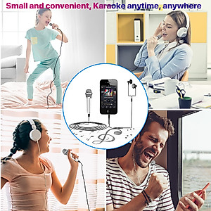 JeMii Mini Microphone,Tiny Microphone,Phone Microphone, Asmr Microphone,Mini Karaoke Microphone,forVoiceRecording Chatting and Singing on iPhone,Android,PC(Silver)