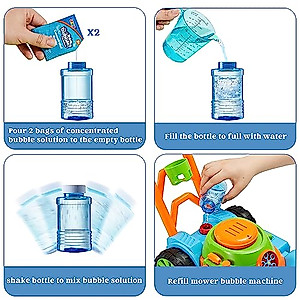 Sloosh Bubble Lawn Mower Toddler Toys - Kids Toys Bubble Machine Summer Outdoor Toys Games, Automatic Bubble Mover Push Toy for Age 1 2 3 4 Year Old Preschool Baby Boys Girls Birthday Gifts (Blue)