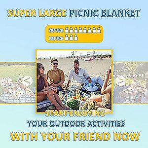 GORDITA Extra Large Picnic & Outdoor Blanket for Water-Resistant Handy Mat Tote Great for Outdoor Beach, Hiking Camping on Grass Waterproof Sand Proof (Bule)
