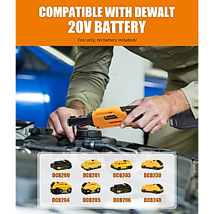 3/8'' Cordless Ratchet Wrench Set for Dewalt 20V Battery, 60 Ft-lbs 400 RPM Variable Speed Trigger Electric Power Ratchet Wrench Replace for DCF513B Tool Kit (Tool Only)