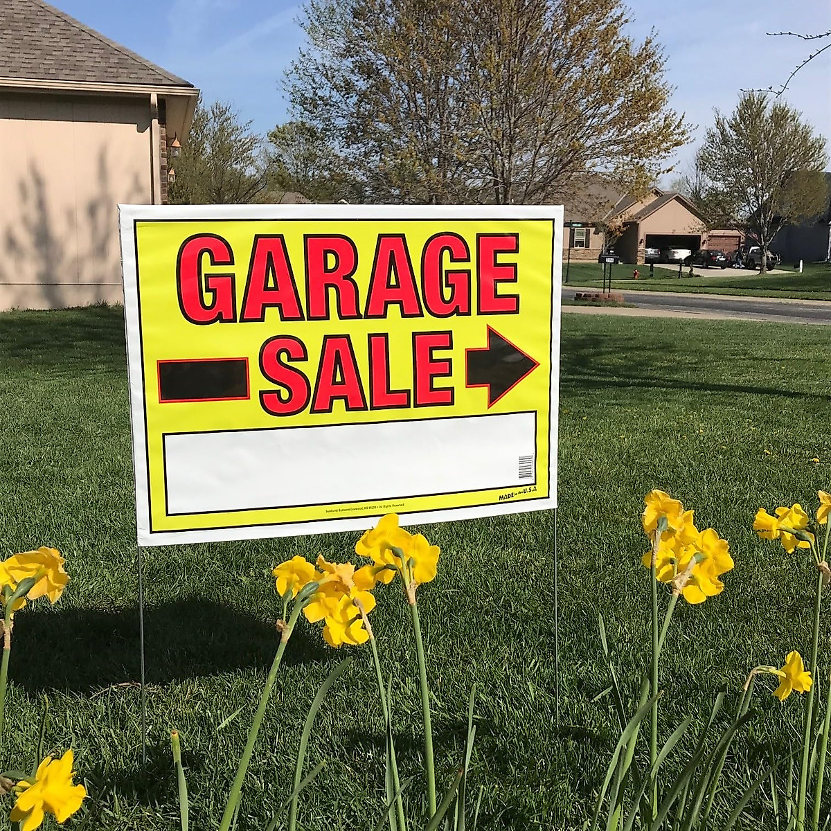 Sunburst Systems 3030 Garage Sale Sign Kit Includes: 3) Large Signs, 3) 11 x 14 Signs, 1,200 Yellow, Pink & Green Price Stickers, and 20 Large Pricing Cards