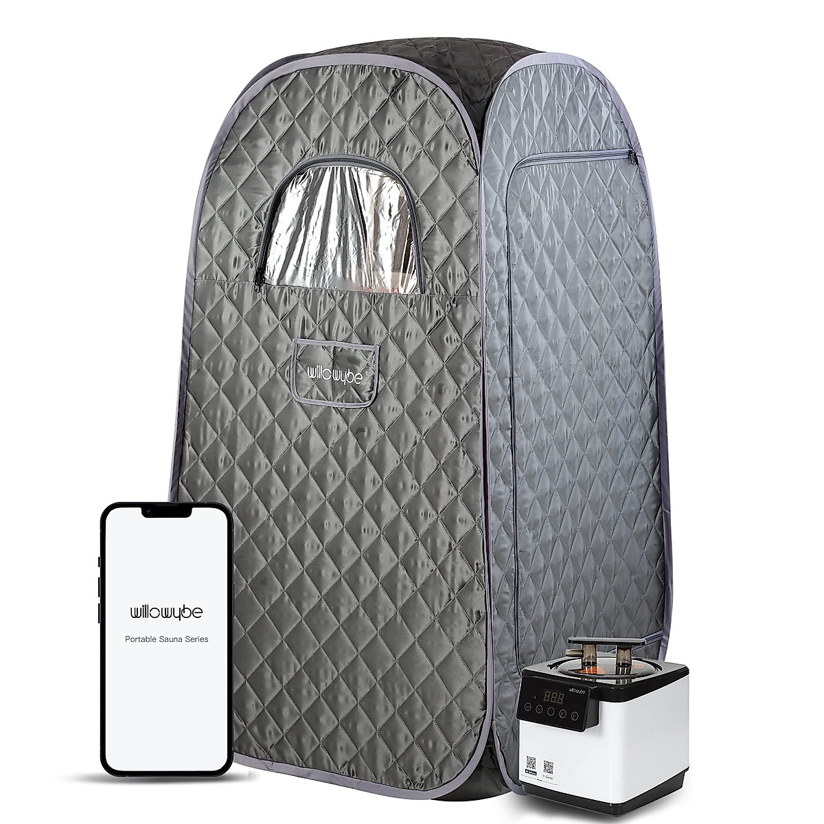 WillowyBe Portable Steam Sauna with Bluetooth Control, Steamer, Body Tent, Foldable Chair | Personal Home Spa