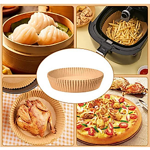 Air fryer liners, 6.3 inches 50PCS Air Fryer Paper Liners Air Fryer Disposable Paper Liner Non-Stick, Oil-Proof, Water-Proof. Food Grade Baking Paper for Roasting Microwave