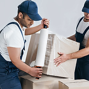 JARLINK Stretch Film, 15 Inch x 1000 Feet Shrink Wrap for Pallet Wrap, Industrial Strength Stretch Wrap with Handles, Moving Wrapping Plastic Roll, 60 Gauge, 2 Pack, Clear