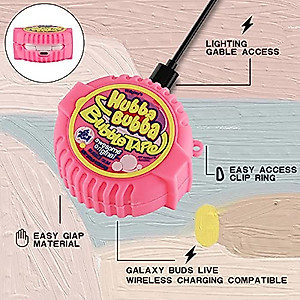 Alquar for Galaxy Buds Live/Galaxy Buds 2/Galaxy Buds 2 Pro/Galaxy Buds Pro Case, Cute Cartoon Anime Food Silicone Protective Case Cover with Samsung Buds 2 Pro/Buds 2/Buds Pro/Buds Live(Bubba Candy)