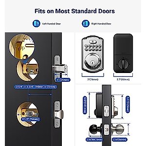Veise KS02D and KS01C Door Lock with Handle Set Bundle