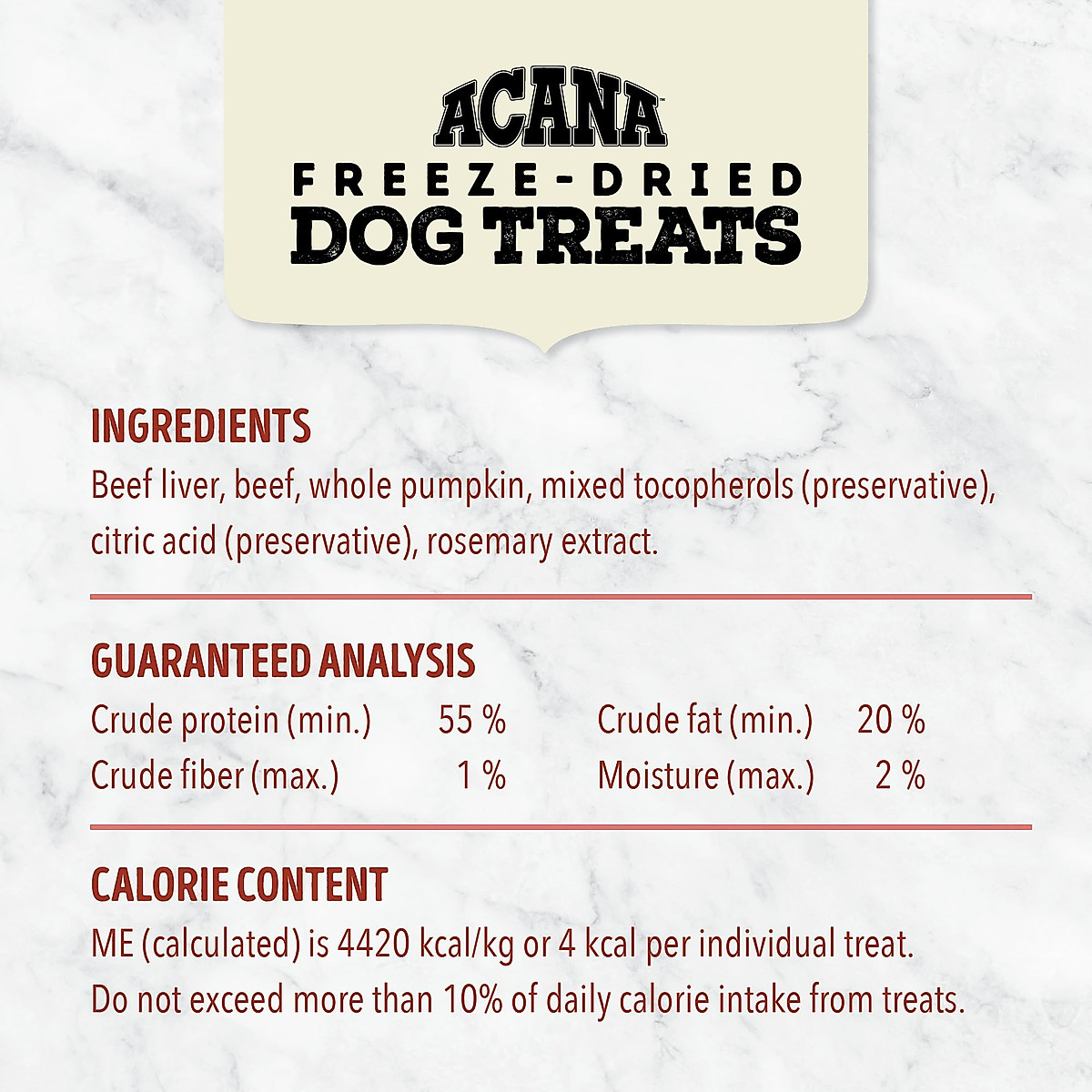 ACANA Singles Freeze Dried Dog Treats, Limited Ingredient Grain Free Beef & Pumpkin Recipe, 3.25oz