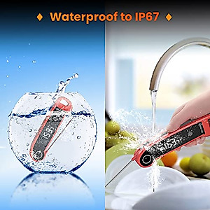 SMARTRO ST49 Digital Thermocouple Instant-Read Meat Thermometer for Food, Grilling, BBQ, Kitchen Cooking, Oil Deep Frying & Candy (Red)