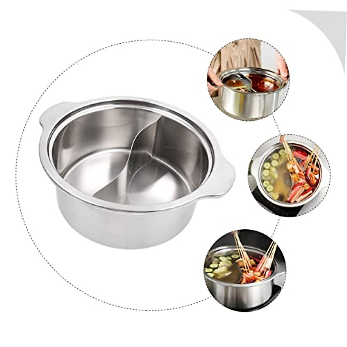 Operitacx 1pc Stainless Steel Skewer Pot Korean Pots for Cooking Stainless Steel Stock Pot Stainless Steel Sauce Pan with Lid Stainless Steel Sauce Pot Induction Cooker Pot Noodles Cooker