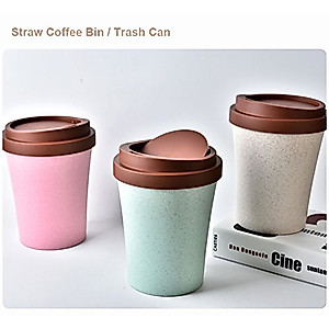 Cute Mini Desktop Trash Can, Waste Bin Roll Cover Wastebasket,Storage for Office, Room, Desk, Bathroom