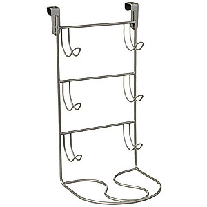 Spectrum Diversified myBella Over-The-Cabinet Station 4-Tier Styling, Flat Iron & Curling Wand Hooks with Blow Dryer Holder, Hair Tool Storage, Satin Nickel PC