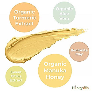 Turmeric Face Mask for Sensitive Skin - Deep Pore Cleansing Mask - Skin Moisturizing Face Mask - Organic Face Mask Skin Care with Manuka Honey, Kaolin Clay and Bentonite Clay Mask (3oz)