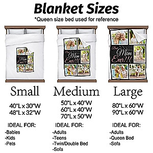 EastArts Gifts for Mom Mothers Day,Custom Blanket with Photos Text Picture,Customized Throw Blanket,Personalized Flannel Blanket for Mom,Father,Kids,Dogs,Friends Couples Birthday Souvenir