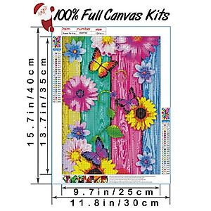 Butterfly Diamond Painting Kits,Diamond Art Kit for Adults,5D Diamond Dots Full Drill Round for Parents-Children Interrction,Wall Decor,Gift,Relaxing(12x16")