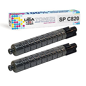 MADE IN USA TONER Compatible Replacement for Ricoh SP C820 SP C821 821026, 821034 (Black, 2 Pack)