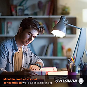 Sylvania A19 LED Light Bulb, 100W = 16W, Dimmable, Medium Base, Frosted Finish, 1600 Lumens, 3500K, Bright White - 4 Pack (40738)