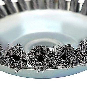 Steel Wire Brush Cutter Trimmer Head Replacement Garden Grass Weed Brush Cutting Head for Rust Removal,Paving Stone, Pavement Joints or Driveway (Adaptor Kits not Included) (8'')