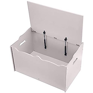 Amazon Basics Kids Toy Box, Wooden Organizer Storage Chest, Gray, 30" x 18" x 19"