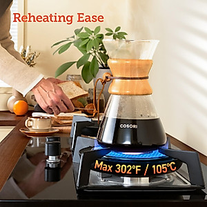 COSORI Pour Over Coffee Maker with Double-layer Stainless Steel Filter, Coffee Dripper Brewer & Glass Coffee Pot, High Heat Resistant Decanter, 34 Ounce