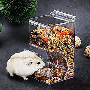 Qielie Hamster Feeder,Automatic Food Dispenser Plastic Bowl,Suitable for Feeding Hamsters, Guinea Pigs, Pigeons, Parrots, Hedgehog,and Other Small Animals (400ml)