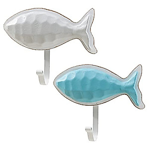 HEALLILY Coat Hanger Hooks 2pcs Fish Wall Hooks for Hanging Sea Wall Hooks Nautical Hook Rustic Wall Hanger Coat Towel Hook Beach Coastal Wall Decorations Ornament Wall Coat Hooks