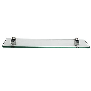 XVL Glass Shelf 20 Inch Bathroom Tempered Glass Rack Brushed Nickel GS3001AM