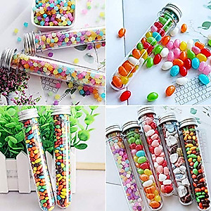 45ml Clear Plastic Test Tubes, 25x140mm Tube for Sample, for Scientific Experiments, Party, Decorate The House, Candy Storage, 6 Pcs.