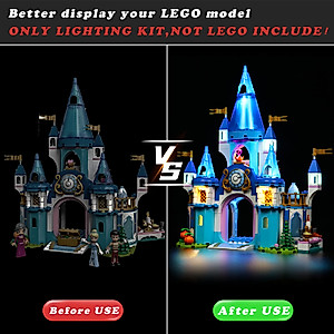 Xunsan LED Light Kit for Lego Disney Cinderella and Prince Charming’s Castle 43206 Building Blocks,Compatible with Lego 43206 Set,Light up Your Lego Model,Standard Version(NOT Include Lego Model)