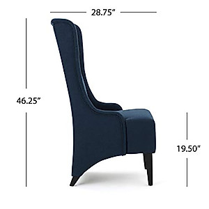 Christopher Knight Home Callie Fabric Dining Chair, Dark Blue Dimensions: 23.25”D x 28.75”W x 46.25”H