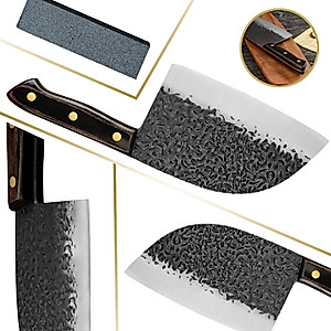 XYJ High Carbon Steel Serbian Butcher Knife Slaughter Chef Knives Cooking Camping Knife Good For All Around Cutting