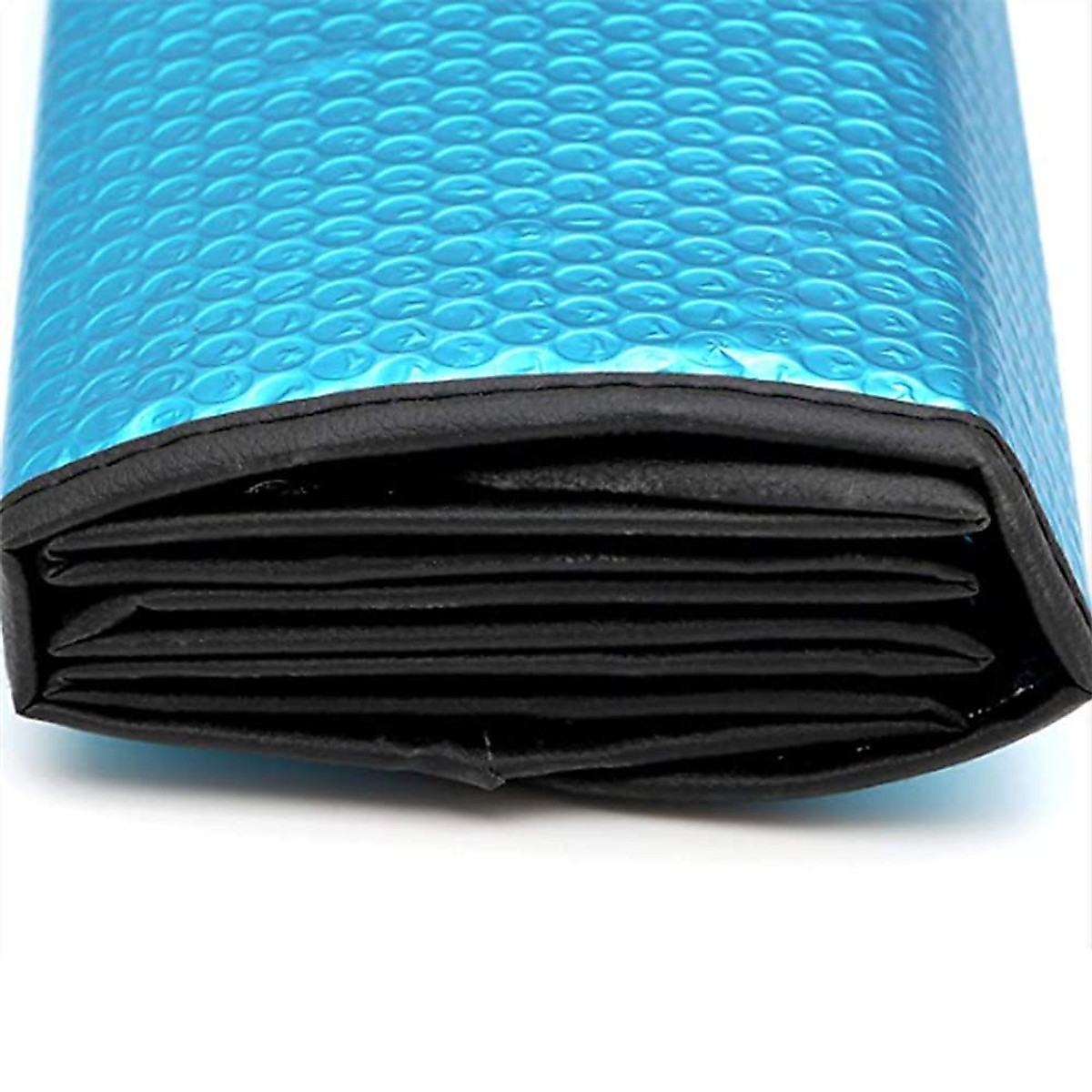 Car Windshield Sunshade-Thicken 5-Layer Bubble Block Heat and Sun UV Rays,Front Windshield Sun Shade,Sun Visor for Car- Keeps Your Vehicle Cool - 58 x 27.5 Inch (Blue)