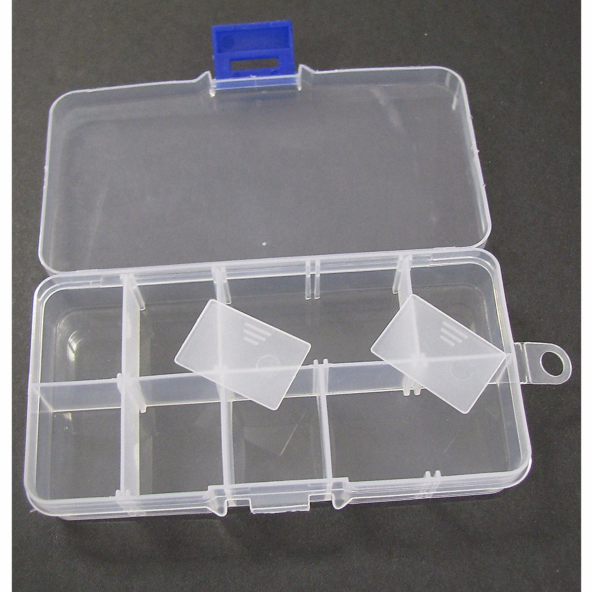 Linpeng Clear Plastic Organizer Box, Adjustable Compartment Dividers, Beads Pills Storage Box 10 Grids, DIY Craft Supplies, Gift for Beaders, Pack of 2