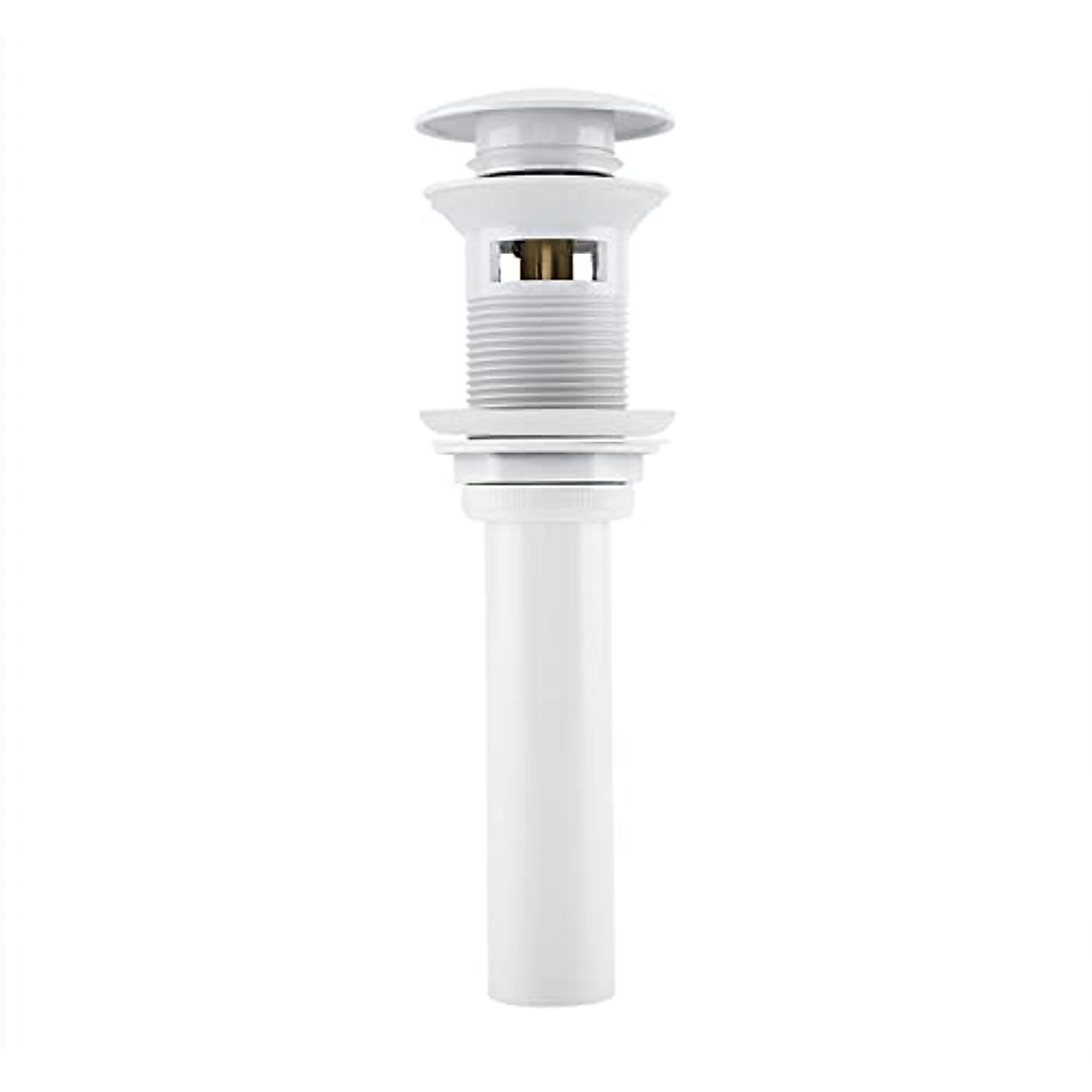 White Drain Stopper, Kitchen Bathroom Basin Sink Coating Brass Drainer for Washbasin Bath Up with Overflow Hole Tub Ceramic