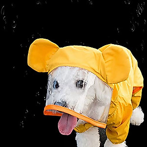 HonpraD Anxiety for Dogs Remedies Waterproof Pet Raincoat Four Legged All Inclusive Raincoat Small and Medium Sized Dog Puppy Rainy Dog Clothes