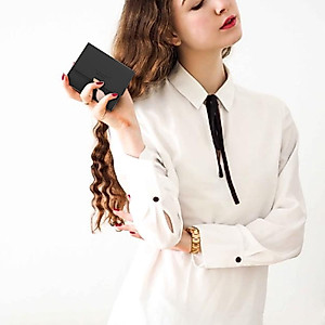 CALIYO Wallets for Women, Leaf Card Holder Trifold Small Wallets for Women , Silm Wallets Zipper Coins Pocket with ID Window,Black