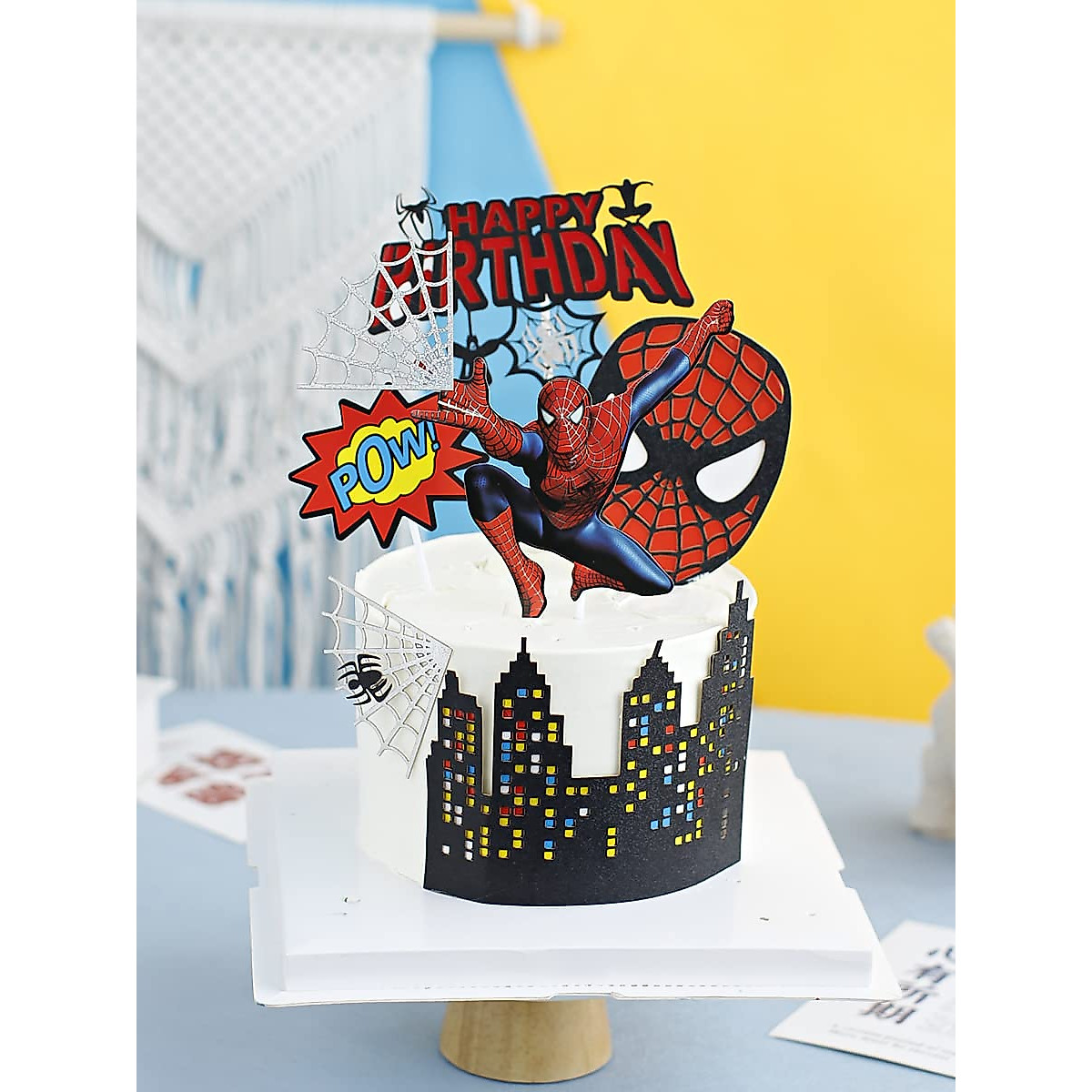 Ekate Spider Superhero Birthday Cake Toppers Adults Kids Hero Movie Themed Party Supplies
