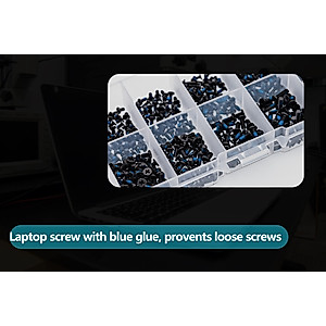 CO-RODE 551pcs Laptop Screws Kit, Notebook Computer Screw Set w/Blue Glue,Screw Driver, for SSD Motherboard Fan Power Graphics Hard Drive