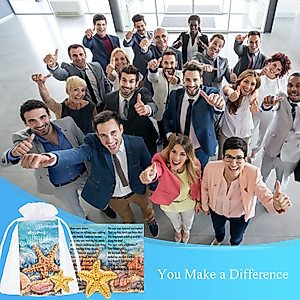 Unittype 50 Pack Starfish Story Gifts Starfish Lapel Pin on Appreciation Cards with Bags You Make a Difference Employee Appreciation Thank You Gifts Camp Gifts for Girls Boys Students(Gold)