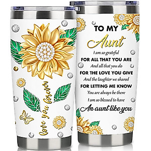 Pininerr Aunt Coffee Cup - 20 oz Vacuum Insulated Stainless Steel, Ideal Aunt Birthday Gift