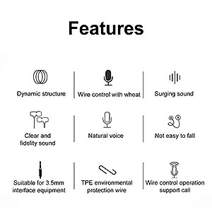 MOHALIKO Earbuds, Earbud Headphones with Microphone, D21 Universal 3.5mm Dual Speakers Heavy Bass Dynamic in-Ear Sport Wired Earphone for Various Mobile Phones, Christmas Black