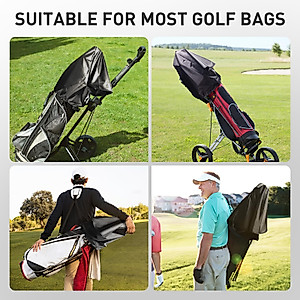 FINGER TEN Golf Bag Rain Hood Cover Pack, Black Rain Cape Umbrella for Golf Cart Bags, Fit Almost All Golfbags (Rain Hood Cover)