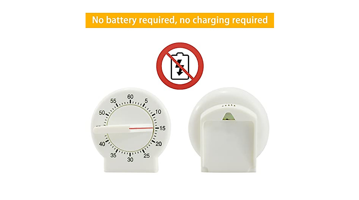 Mechanical Kitchen Timer - 60 Min No Battery Needed