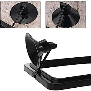 NGe 5Pcs Round Square Cone Fish Feeder Set, Floating Food Feeding Ring, Live Red Worm Feeder Funnel Plate, with Suction Cups (Black)