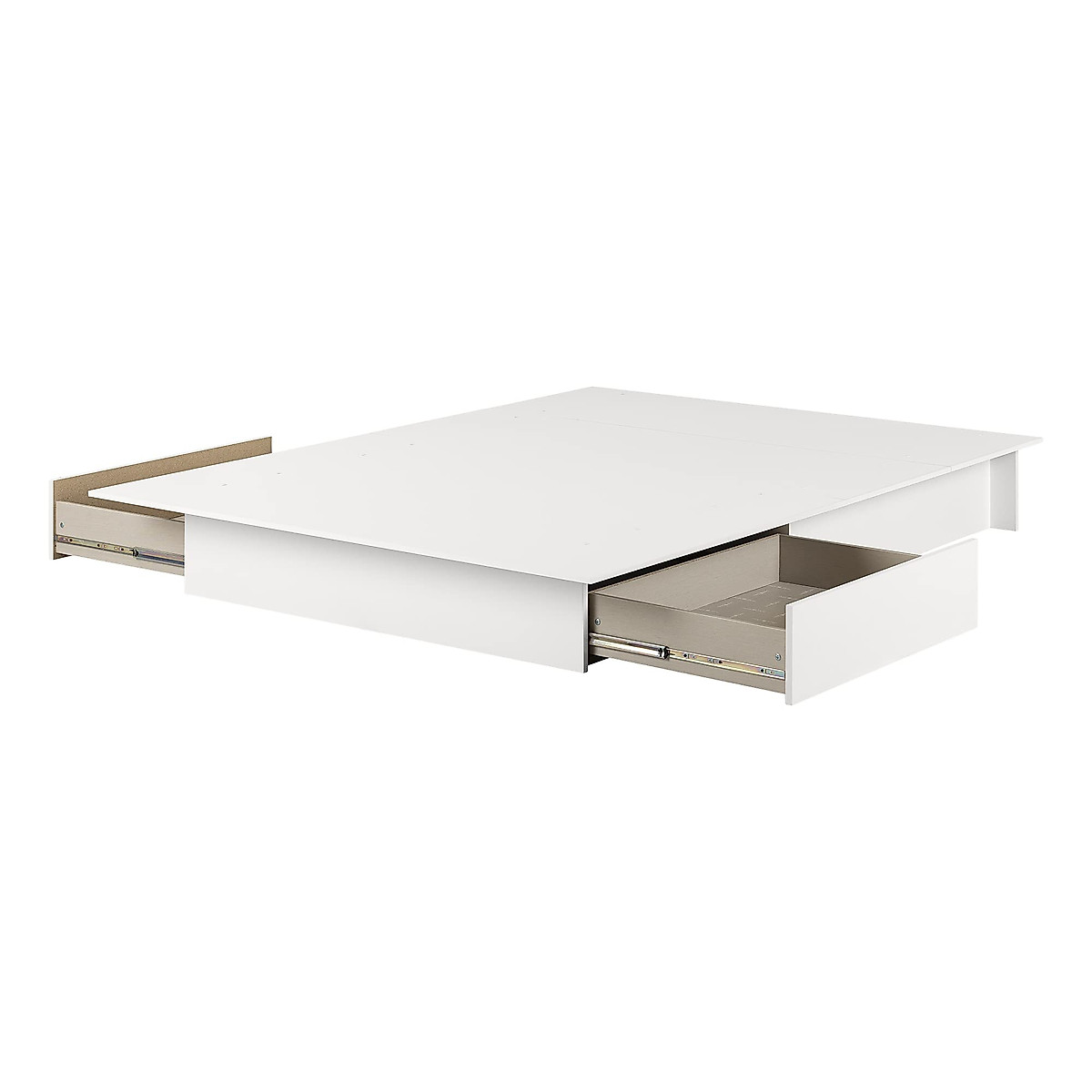 South Shore Fusion 2-Drawer Platform Bed, Queen, Pure White