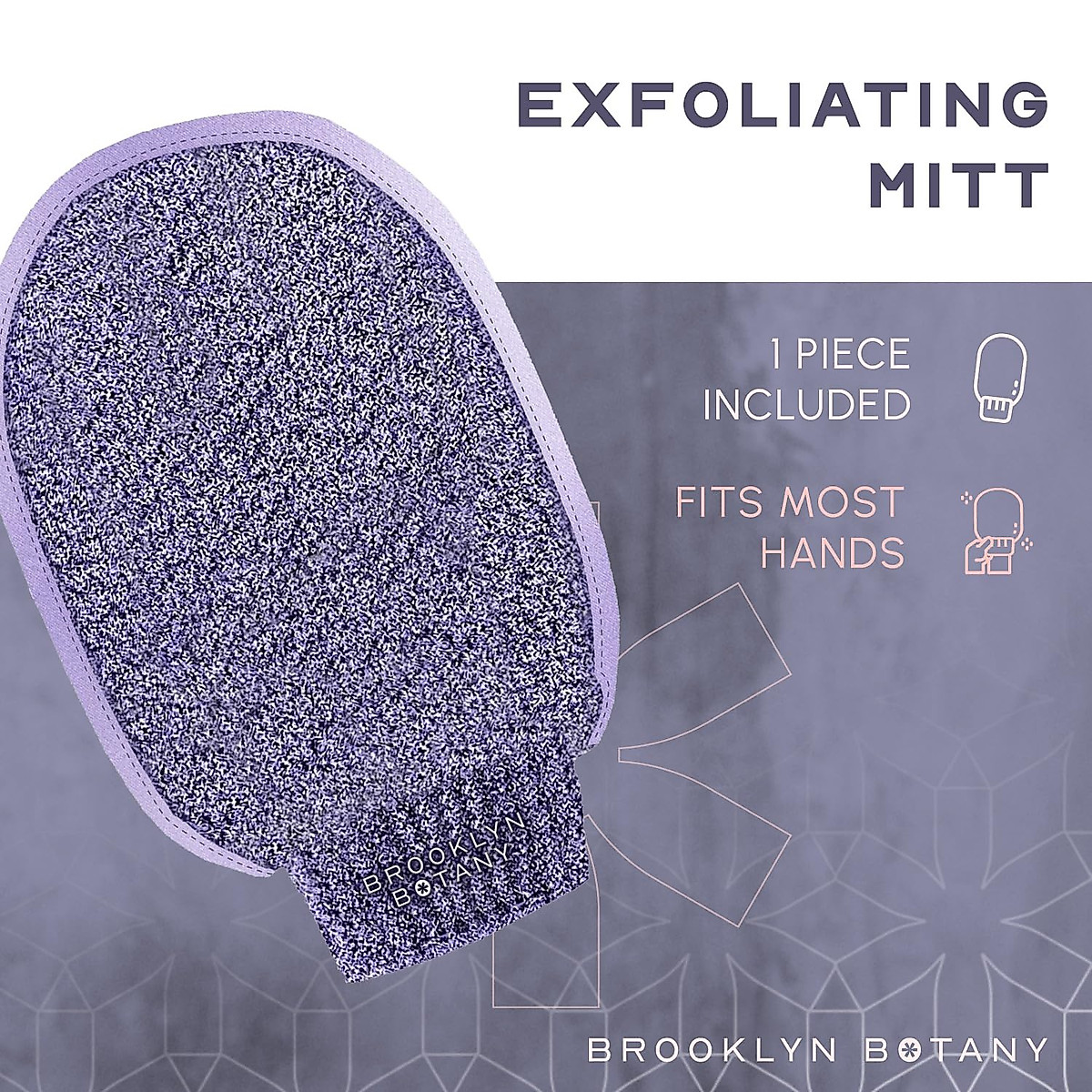 Brooklyn Botany Exfoliating Mitt for Bath and Shower – Heavy Duty Exfoliating Body Scrubber for Massage and Dead Skin Remover for Body – 1 Mitt