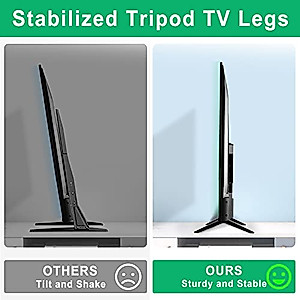 TV Stand Legs for TCL 65" Class 4-Series 4K UHD HDR ROKU Smart TV, TV Stand Base Compatible with TCL TV Model 65S421, Screws Included (Black)