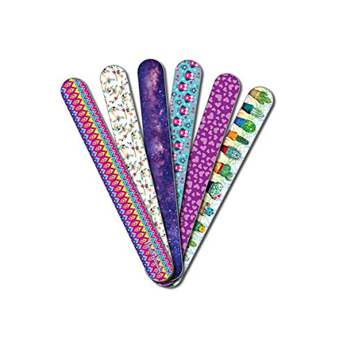 New8Beauty Emery Board Colorful (12-Pack) - Nail Spa Party Favors Supplies - Best Stocking Stuffers Gift for Girls Women Kids Mom Girlfriend - Manicure Pedicure