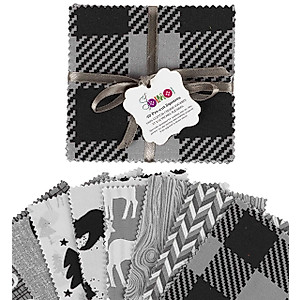 Soimoi Lumberjack Print Precut 10-inch Cotton Fabric Quilting Squares Charm Pack DIY Patchwork Sewing Craft